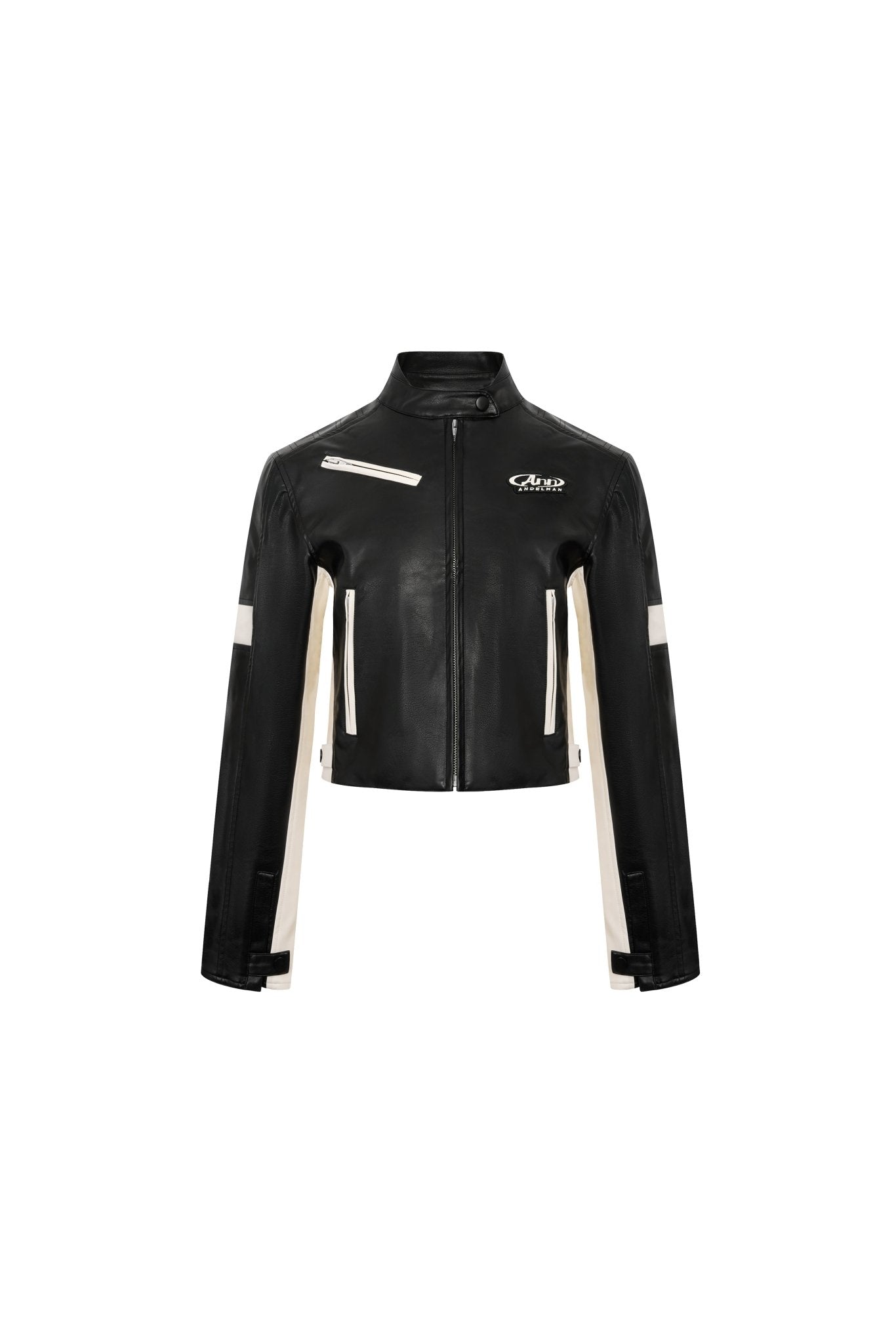 Black Scheme PU Short Motorcycle Jacket & Ann Andelman Official