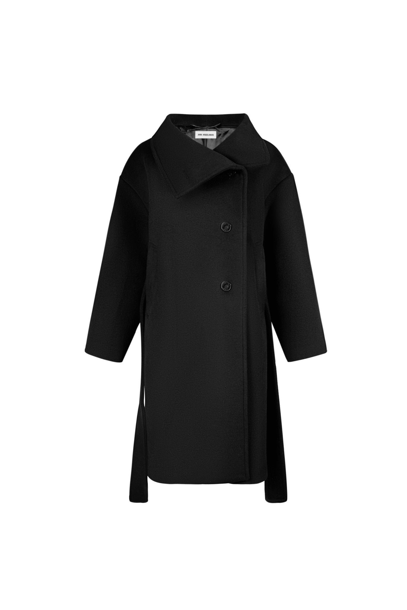 Black Wool Lapel Coat & Ann Andelman Official