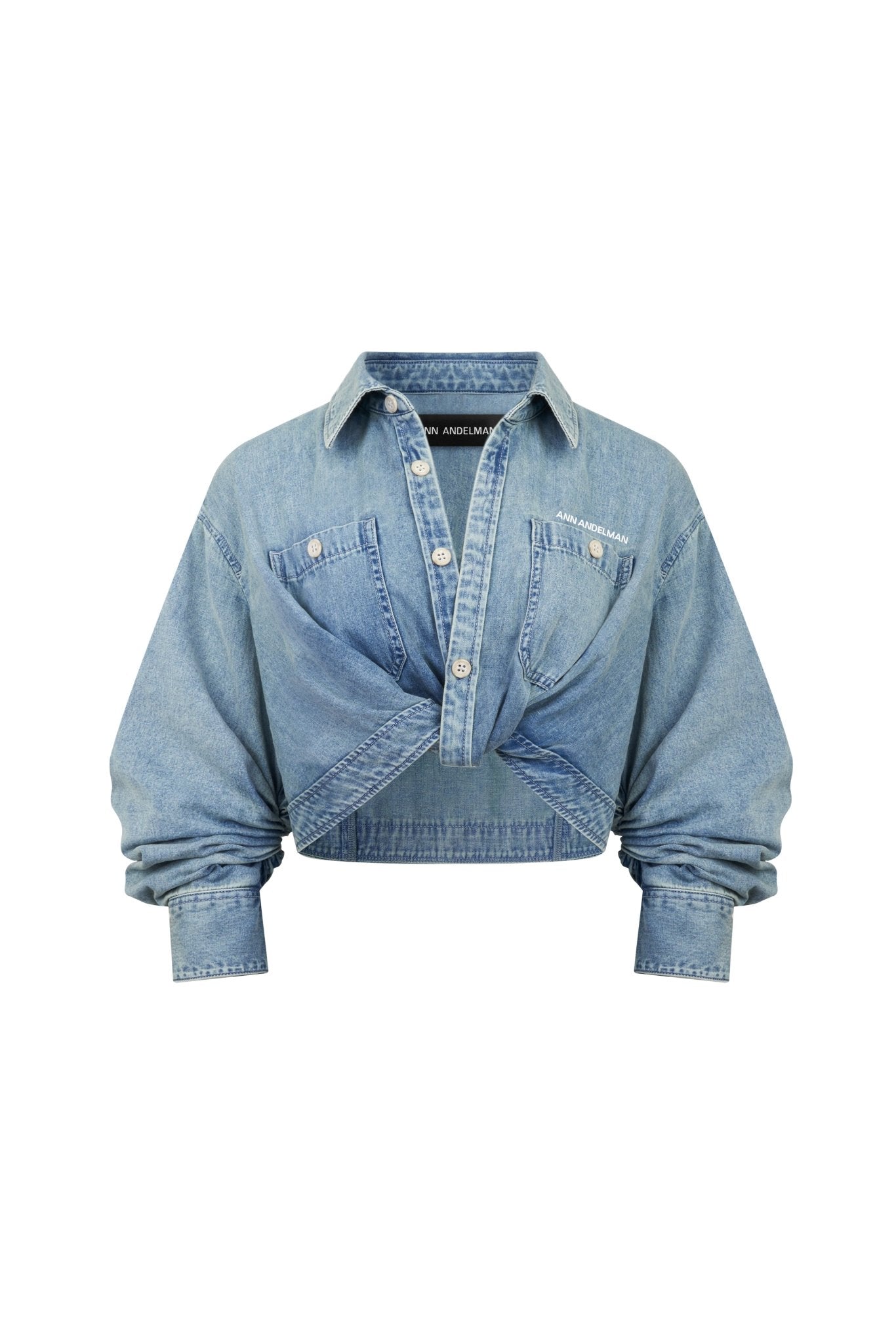Blue Denim Cross Front Shirt & Ann Andelman Official