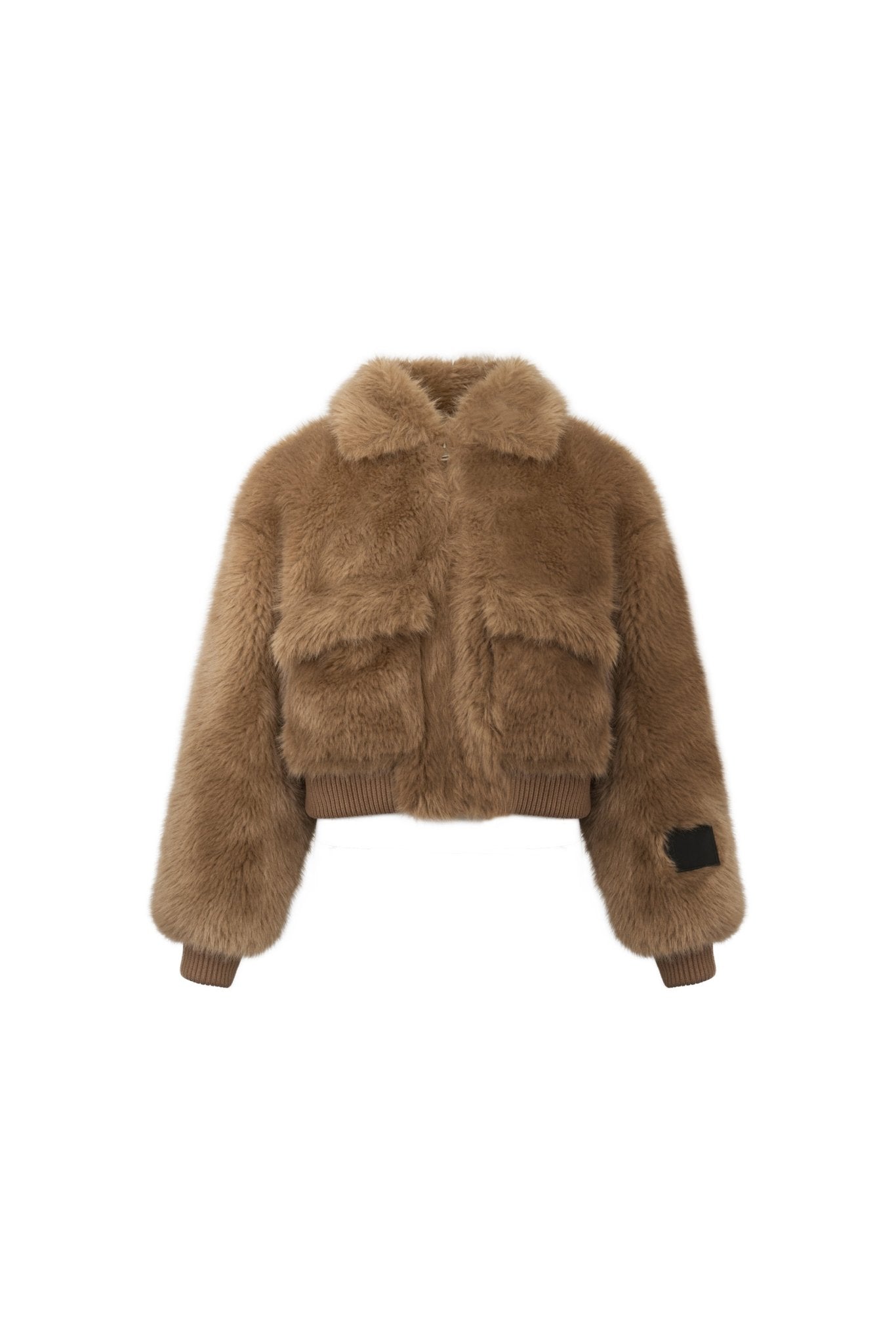 Brown Furry Cropped Jacket & Ann Andelman Official