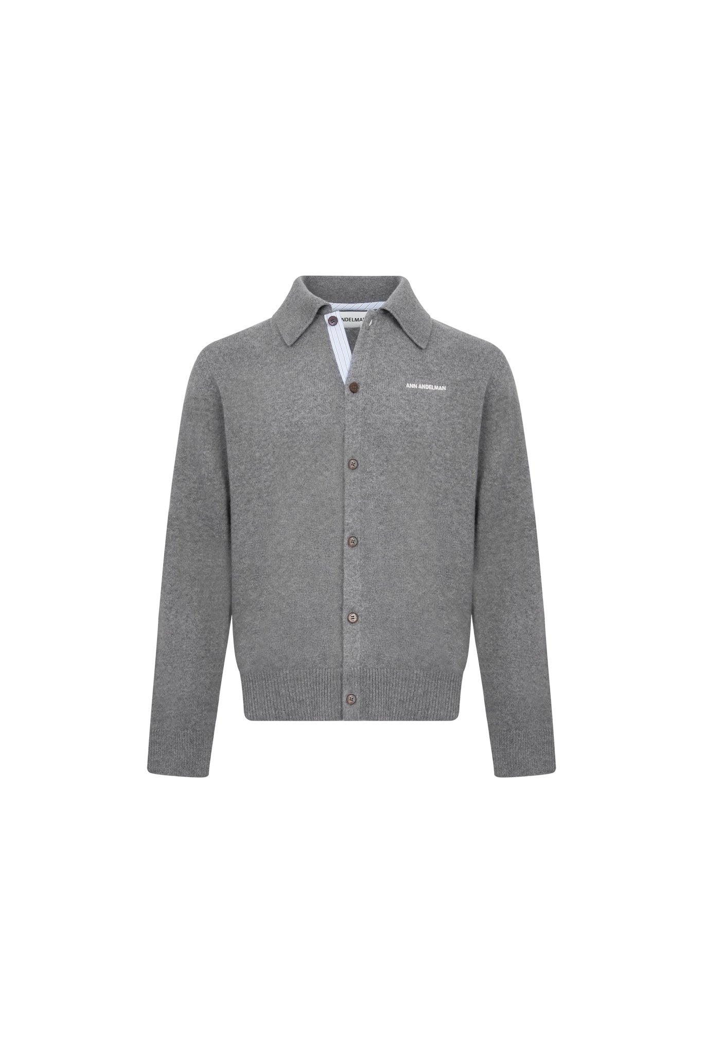 Grey Collared Cardigan & Ann Andelman Official