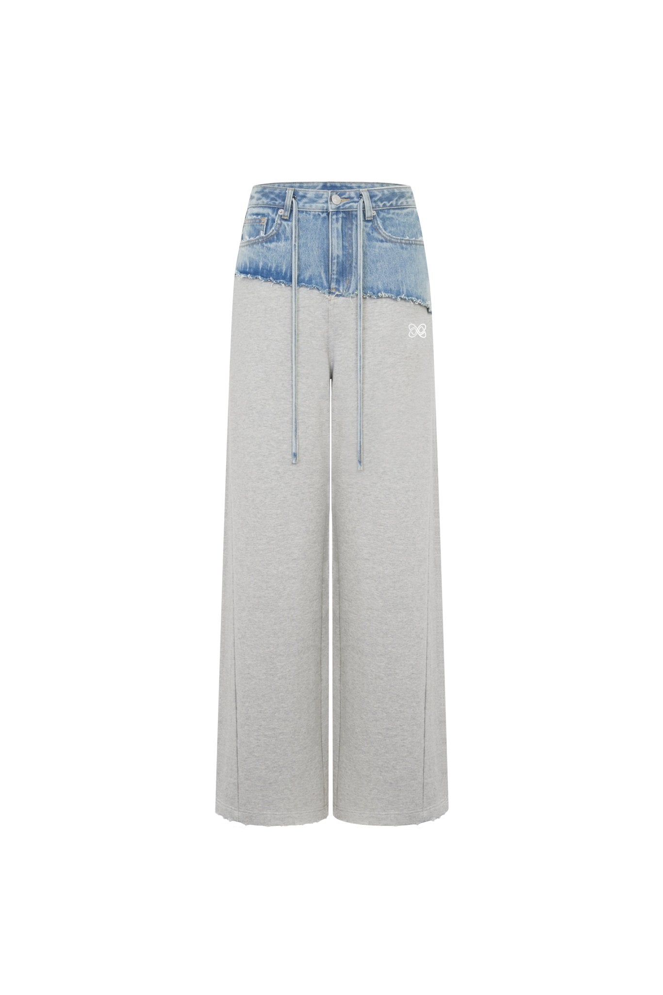 Grey Denim Deconstructed Sweatpants & Ann Andelman Official
