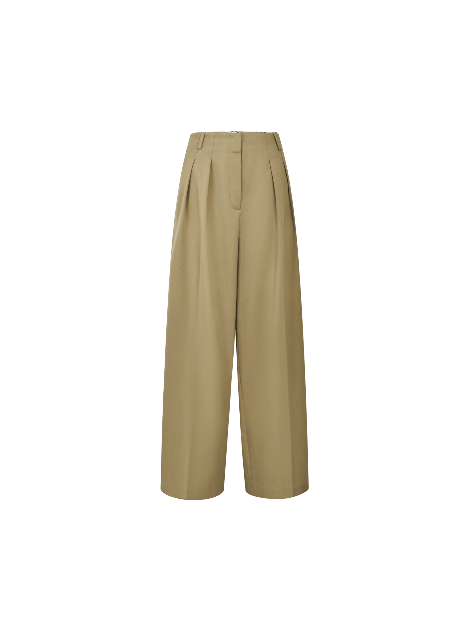 Khaki Draped Trousers & Ann Andelman Official