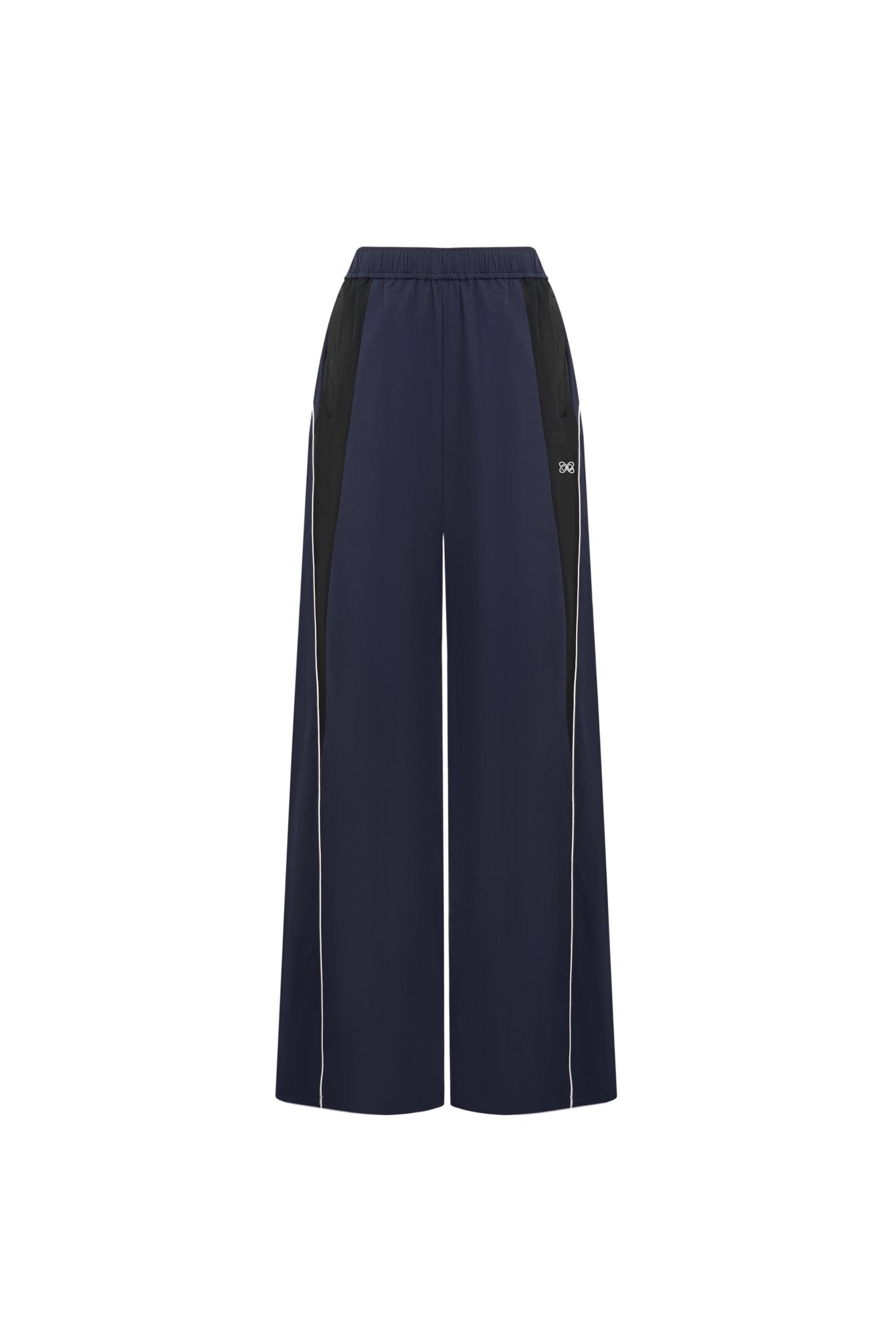 Navy Blue Colorblock Pants & Ann Andelman Official
